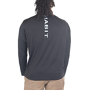 HABIT Men's Black Fork Mountain Trail 1/4 Zip Performance Layer, Black, X-Large