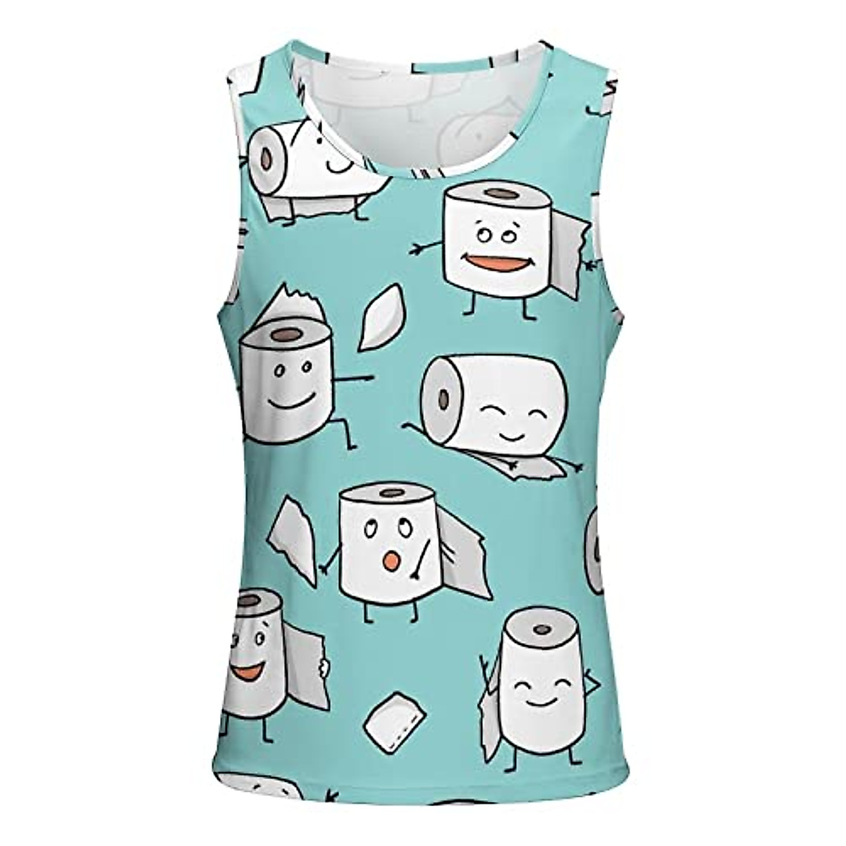 BAIKUTOUAN Toilet Papers Rolls Men's Summer Tank Tops Sleeveless Casual Classic T Shirts Athletic Tee