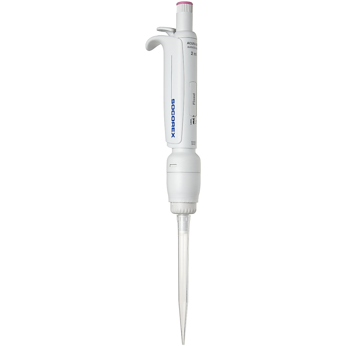 Wheaton Socorex W810056 Acura Manual 835F Pipette Fixed Volume, 2mL Volume, For Use With 5mL Wheaton Pipette Tip