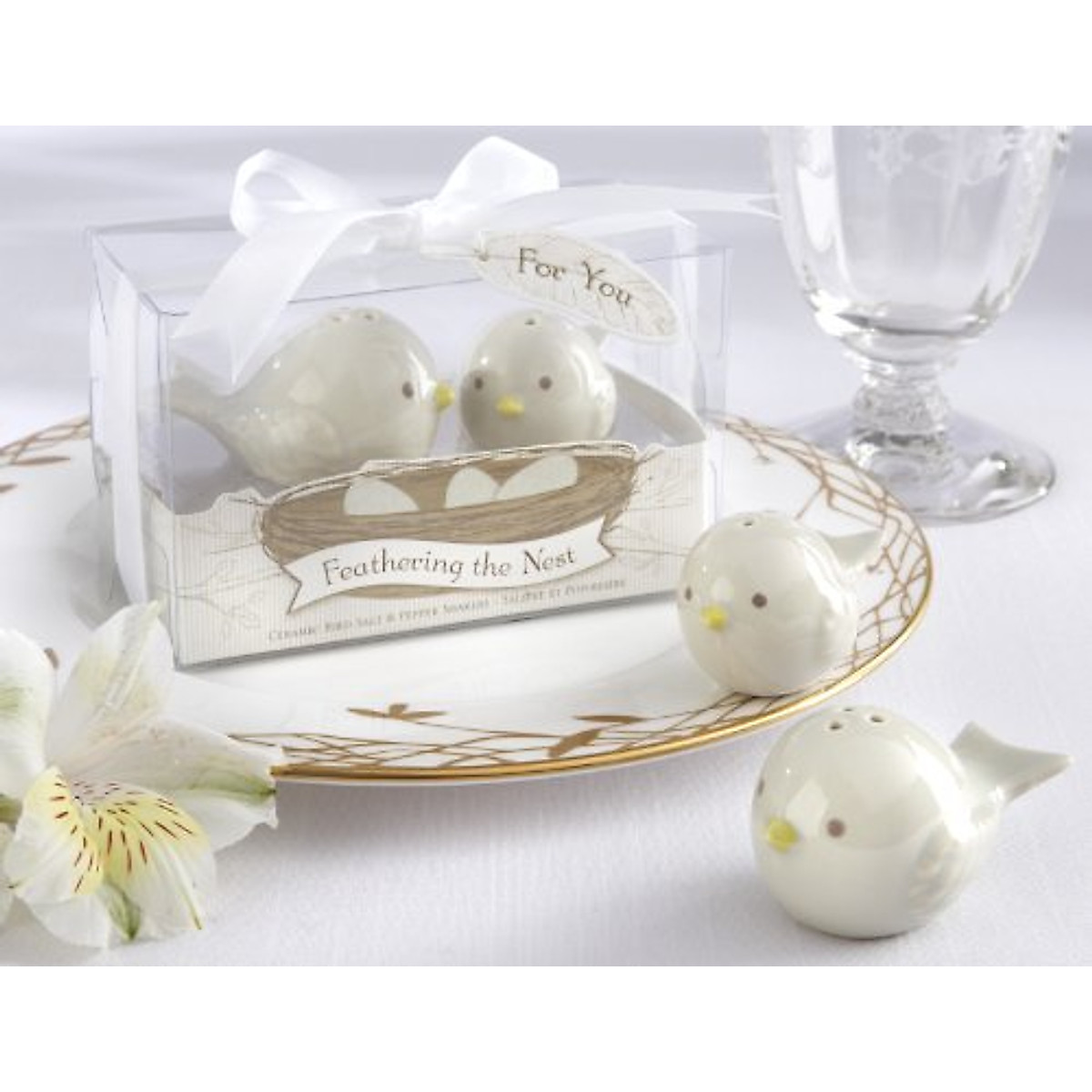 Kate Aspen Feathering The Nest Ceramic Birds Salt and Pepper Shakers