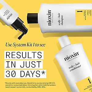 Nioxin Scalp + Hair Thickening System 1 Shampoo, For Natural Hair with Light Thinning, 16.9 fl oz (Packaging May Vary)