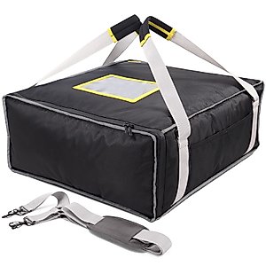 Semmiro Insulated Pizza Delivery & Warmer Bag, Breathable Silk-Floss Padding to Retain Heat & Release Steam, Waterproof Zipper Closure, Fits 3pcs 18" Pizza / 4pcs 16" Pizza, 21.5" x 19.75" x 8.5"