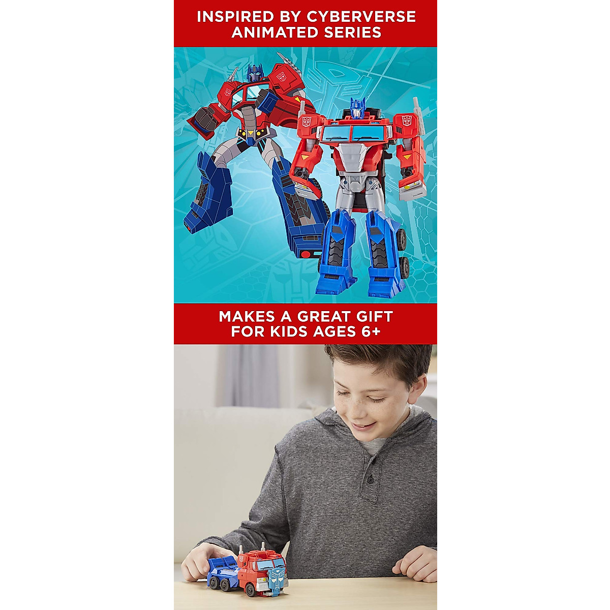 Transformers E3639 Cyberverse Action Attackers: Ultra Class Optimus Prime Action Figure Toy