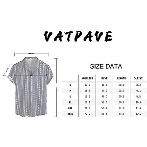 VATPAVE Mens Casual Hawaiian Floral Shirts Short Sleeve Button Down Tropical Shirts Beach Summer Shirts XX-Large Navy Beige