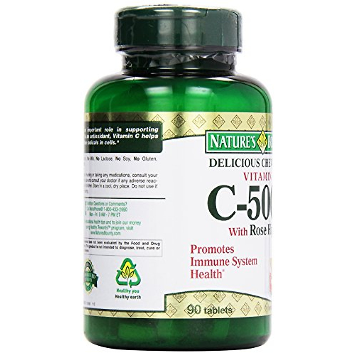 Nature's Bounty, C-500 mg Delicious Chewable w/ Rose Hips Tablets, 90 ct