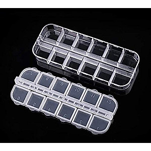 12 Grid Clear Plastic Box Organizer Container (6 pack)