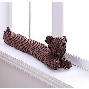 Decorative 36 Inch Door/Window Draft Guard - Energy Saving, Beautiful Decor, Available in Many Different Animal Styles, Great Gift (Brown Bear)