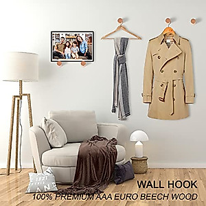 JOOPSHEE 24 Pack Wood Wall Hooks, Natural Wooden Coat Hooks Wall Mounted, Handmade Rustic Hat Hooks Heavy Duty Entryway Wall Hangers for Hanging Bags, Clothes, Towels (24pcs)