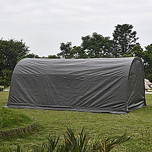 Walsport Carport Garage Car Canopy Tent Patio Portable for Garden Storage Large Heavy Duty Grey 20 x 10 x 8 Feet Round Roof