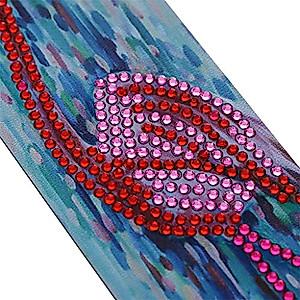 DIY Special Shaped Bookmarks Diamond Painting Birds Leather Tassel Flamingo Diamond Art Bookmark kit for Adults and Kids(Size:8.27X2.37")