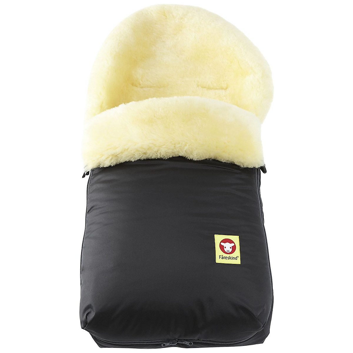 Fareskind Baby Go Cozy Sheepskin Bunting Bag, Black, 0-12 Months