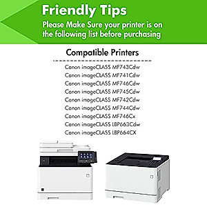 055H 055 MF743Cdw Toner Cartridge High Capacity 4 Pack Compatible Replacement for Canon Cartridge 055 Color ImageCLASS MF743Cdw MF741Cdw MF746Cdw LBP664Cdw Printer Black/Cyan/Magenta/Yellow