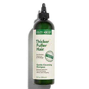 Thicker Fuller Hair Gentle Cleansing Shampoo - Hair Thickening, Clarifying Shampoo - Lightweight, Gentle Shampoo Formula - Natural Ingredients - 12 oz