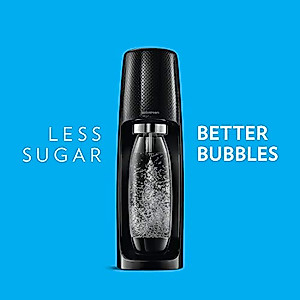 SodaStream Fizzi Sparkling Water Maker Bundle (Black), with CO2, BPA Free Bottles, and Bubly Drops Flavors