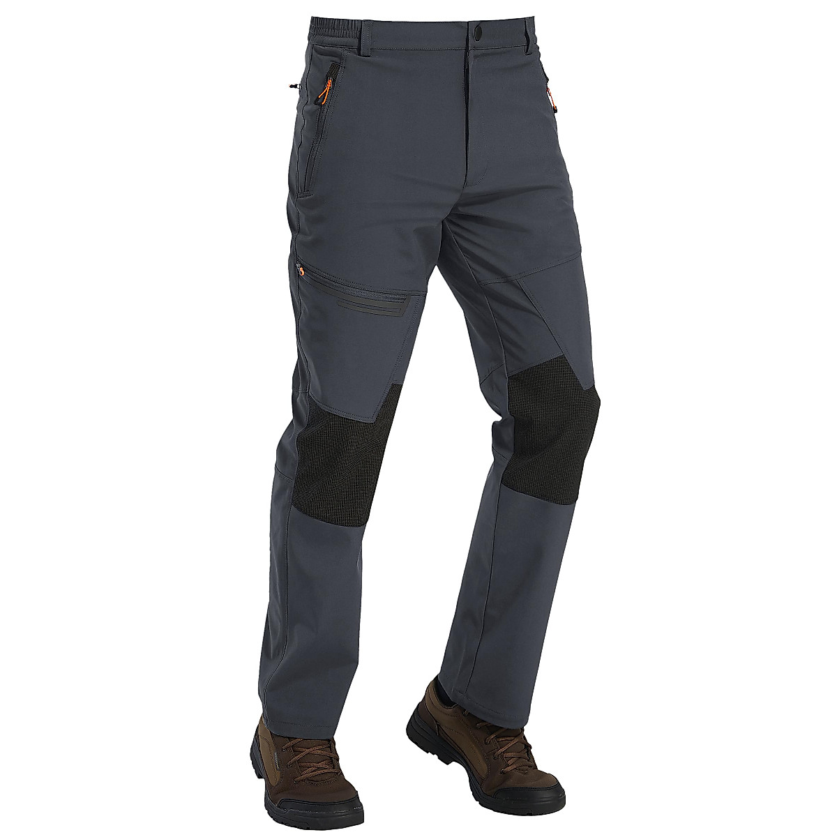 TACVASEN Mens Fleece Pants Outdoor Pants Cold Weather Pants Mens Water Resistant Hiking Pants Warm Pants Tactical Softshell Pants
