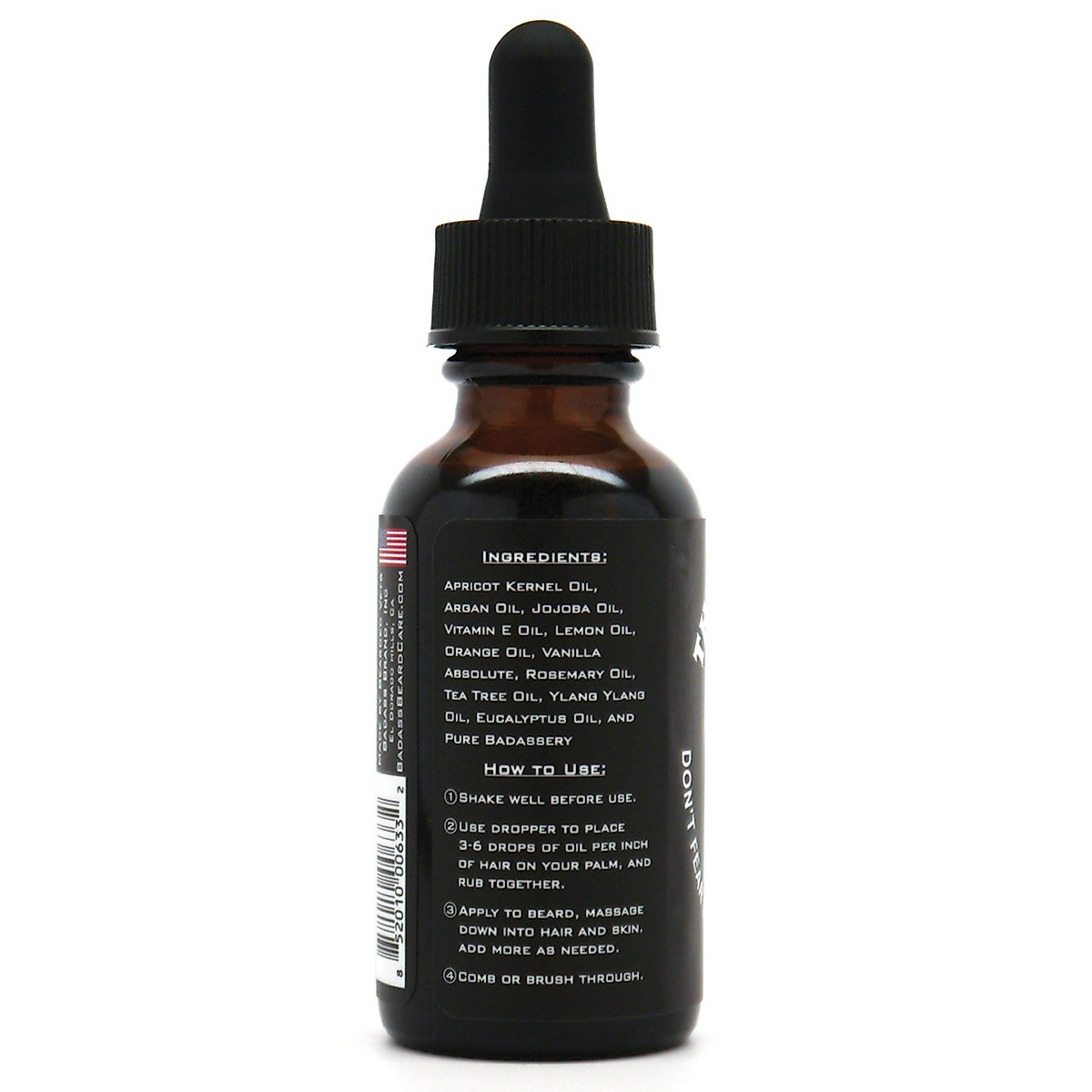 Badass Beard Care Oil For Men - The Ladies Man Scent, 1 oz - All Natural Ingredients, Keeps Beard and Mustache Full, Soft and Healthy