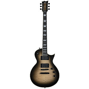 ESP 6 String LTD Deluxe EC-1000T Electric Guitar, Black Natural Burst, Right, (LEC1000TFMBLKNB)