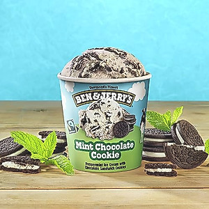 Ben & Jerry's Mint Chocolate Cookie Peppermint Ice Cream Pint Non-GMO 16 oz