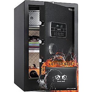 JINXNOBI Large Safe Box ,4.2 Cubic Feet Home Safe Box with Fireproof Waterproof 27.6in Security Big Safe with Electronic Keypad Digital Lock for Office Hotel