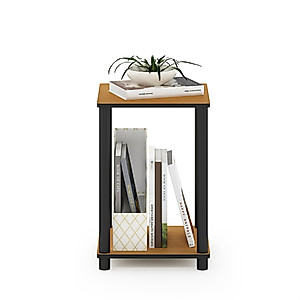 Furinno Turn-N-Tube End Table, 1-Pack, Light Cherry/Black