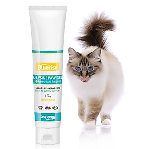 BLUERISE Cat Lysine Supplement Gel, 5oz - Support Feline's Immune System and Respiratory Health, Increased Eye Discharge, Nasal Branching in Cats, Stomatitis, Skin infections,Sneezing, Runny Nose