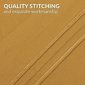 Mellanni Pillow Cases - Luxury, Extra Soft, Cooling Pillow Covers - 2 PC Iconic Collection Pillowcases - Envelope Closure (King 20" x 40", Gold)