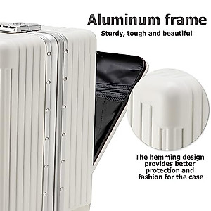 feilario Aluminium Frame Hardside Expandable Spinner Wheel Luggage, Built-In TSA lock Carry on Suitcase, with Cup Holder & USB Port & Phone Holder - - in 18in/20in/24in Sizes