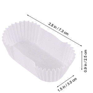 SENTOP 1000pcs Oval Paper Baking Cups, Safe Grease Proof Paper Tray High Temperature Cake Cup, Boat Shaped Cupcake Muffin Baking Cups for Muffins, Cupcakes or Mini Snacks