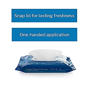 McKesson StayDry Disposable Wipe 12 Pack, 600 Washcloths - Large Adult Body and Incontinence Washcloths with Aloe and Vitamin E, Alcohol-Free, 50 Wipes Per Pack