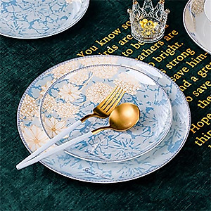 IULJH 60 Piece Bone China Tableware Sets Food Bowl Sushi Dishes Ramen Plates Dinner Set Utensils For Kitchen Accessories