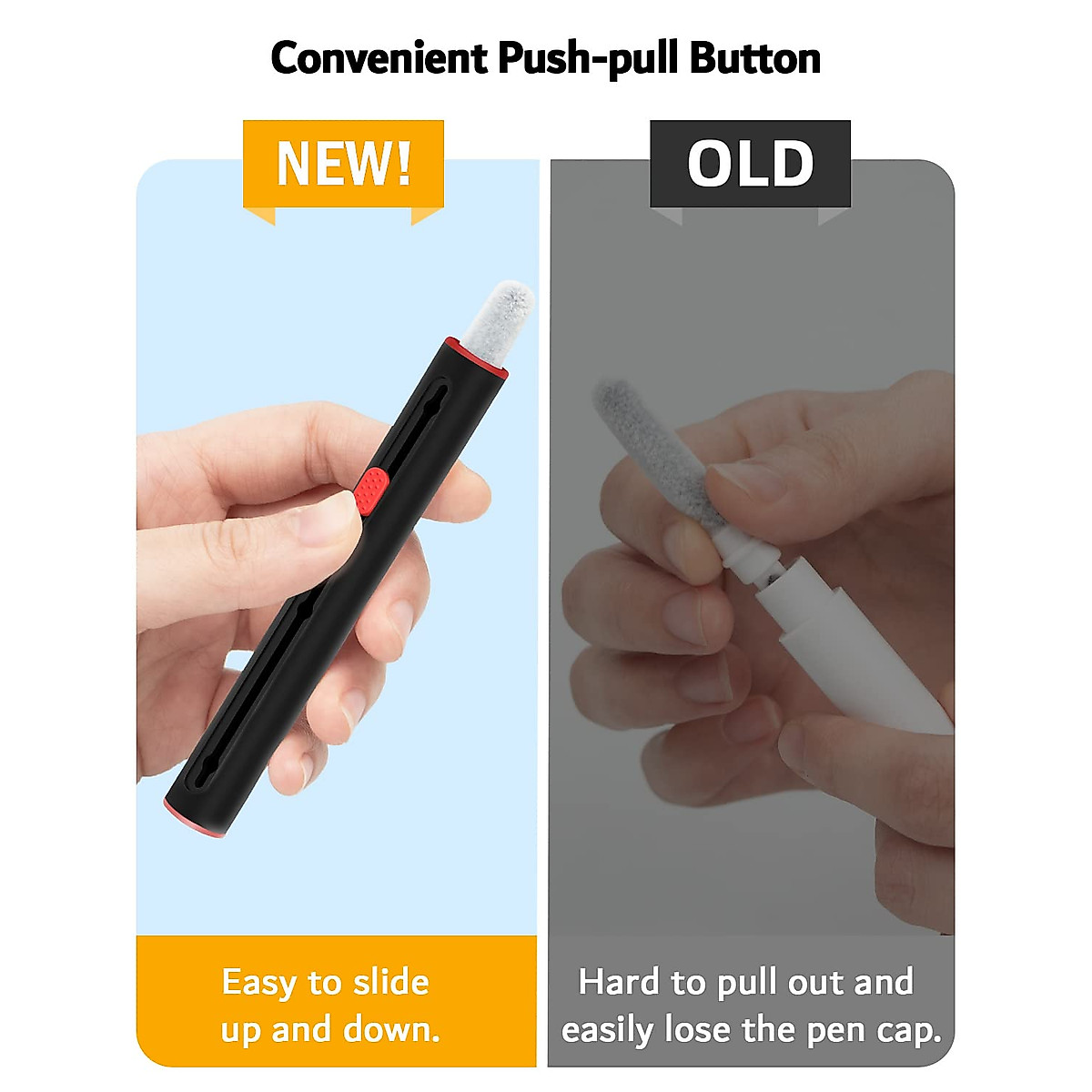 Sampoet 4-in-1 AirPod Cleaner Kit, Multi-Function Cleaning Tool for Airpods Pro 1 2 3, Cleaning Pen with Soft Brush for Earbuds Bluetooth Earphones Case Mobile Phone (Black 1 Pack)