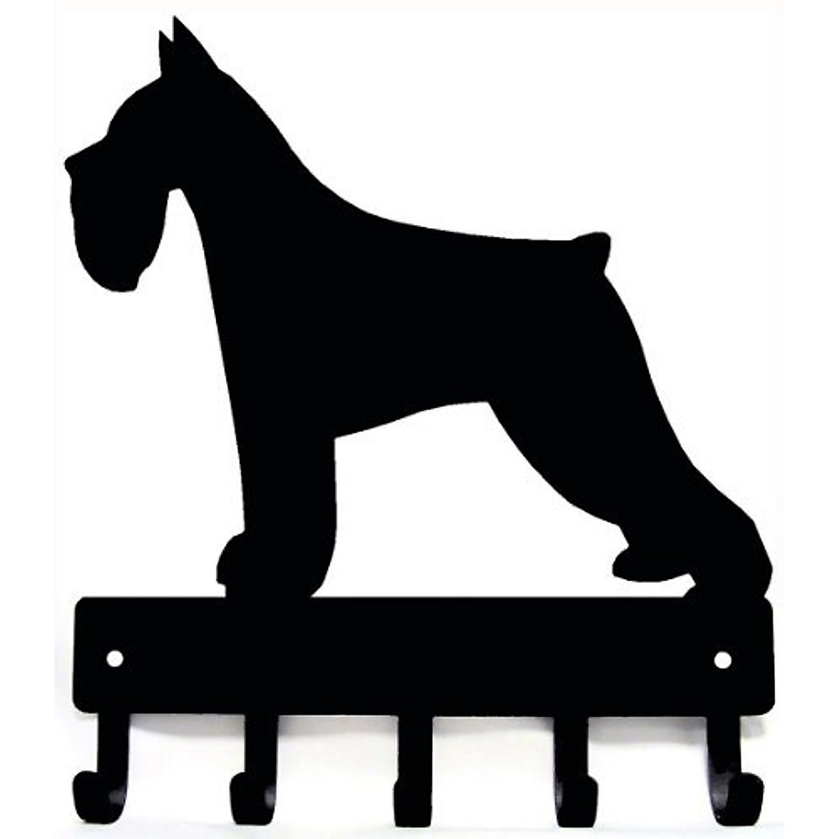 The Metal Peddler Miniature Schnauzer Dog - Key Holder for Wall - Small 6 inch Wide - Made in USA; Gift for Dog Lovers