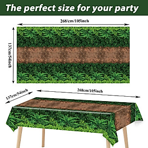 chiazllta 3pcs Forest Path Tablecloth Dinosaur Party Tablecloth Woodland Birthday Party Supplies Safari Jungle Party Decorations for Baby Shower, Picnic, Camping 105 x 54 inch