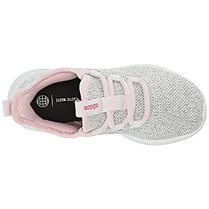 adidas Cloud Foam-Pure Running Shoe, White/White/Clear Pink, 4.5 US Unisex Big Kid