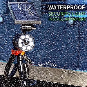 DrawGreen Solar Motion Lights Outdoor Camping Aluminum 1400LM 9W(130W Equi.) LED Solar Flood Security Stop Emergency Lights for Driveway Porch Patio Garden Camp, 100-Week Protection for 100% Free