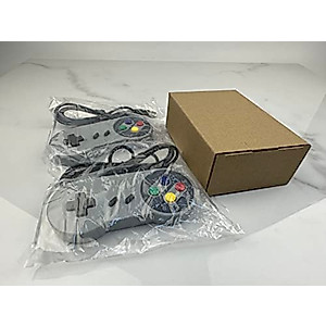 Rii Game Controller, SNES Retro USB Controller, Classic Gamepad Joystick, PC Super Classic Joypad Gamestick for PC, Raspberry Pi, Windows MAC Liunx, Android GP100 (Grey, 2 Pack)