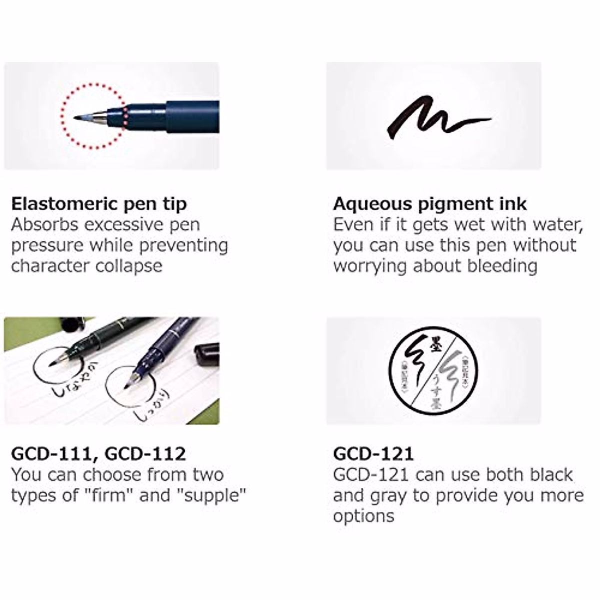 Tombow Fudenosuke Fude Brush Pen Soft (GCD-112) x5 Set, with Original Sticky Notes – Great for Calligraphy, Art Drawings, Illustration, Manga