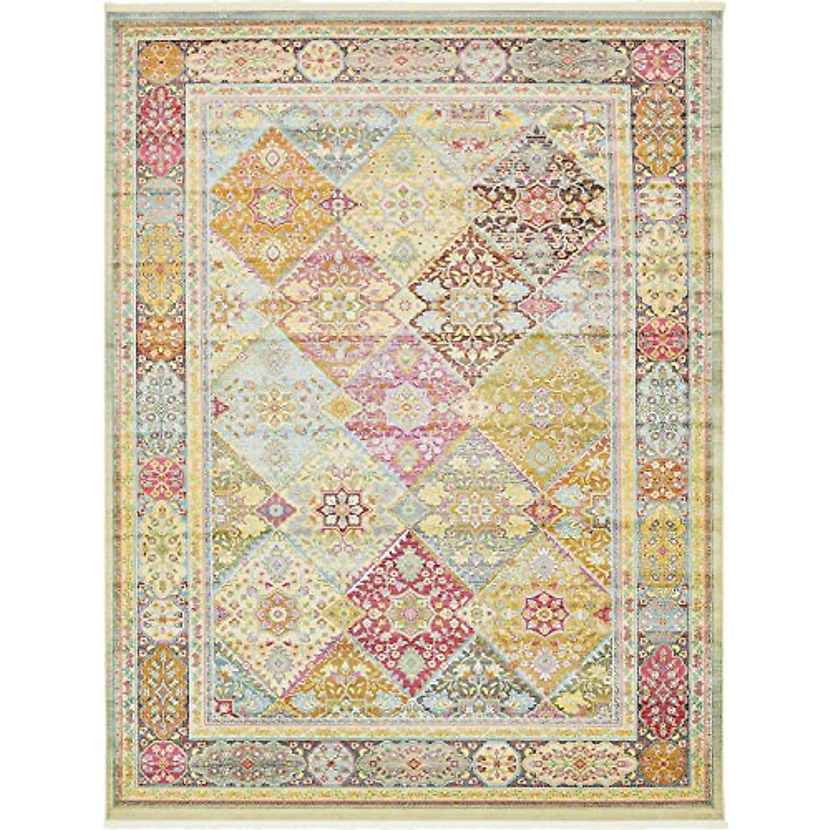 Unique Loom Baracoa Collection Area Rug - Marta (10' x 13' 1" Rectangle, Multi/ Burgundy)