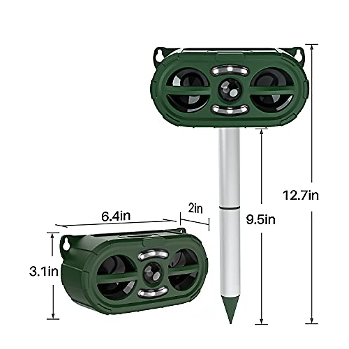 Jahy2Tech 2021 Solar Ultrasonic in Repellent Defender Rat, Squirrel, Deer, Raccoon, Skunk, Rabbit, Mole, Dog, Cat, Waterproof with Motion Detector (1)