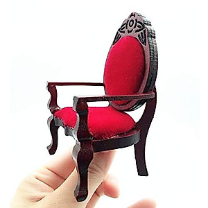 EatingBiting 1:12 Dollhouse Miniature Vintage Retro Single Sofa Chair Furniture for Living Room,Bed Room, Kitchen, Retro Vintage Designed Dolls House Miniature Furniture Action Figures Accessory