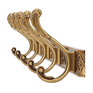 Coat Rack Wall Mount, Rail Wall Hook Coat Hooks Behind Door Mounted for Coat Hat Clothes Hanging Vintage Space Hat Racks Hooks for Hanging Coats Wall Mounted