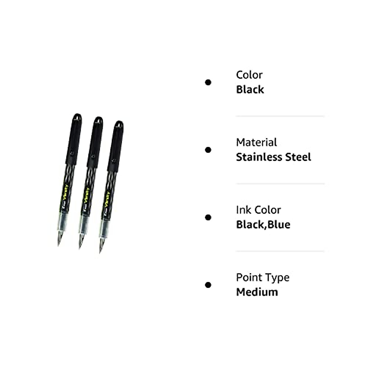 PILOT Varsity Disposable Fountain Pens, Black Ink (90010x3)
