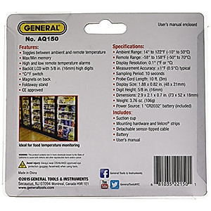General Tools AQ150 In and Out Aquarium Thermometer with Waterproof Probe