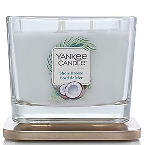 Yankee Candle 5038581050256 Elevation Coll. W/PLT Lid-Medium Square Candle with 3 Wicks Shore Breeze 1591088E, one Size, …