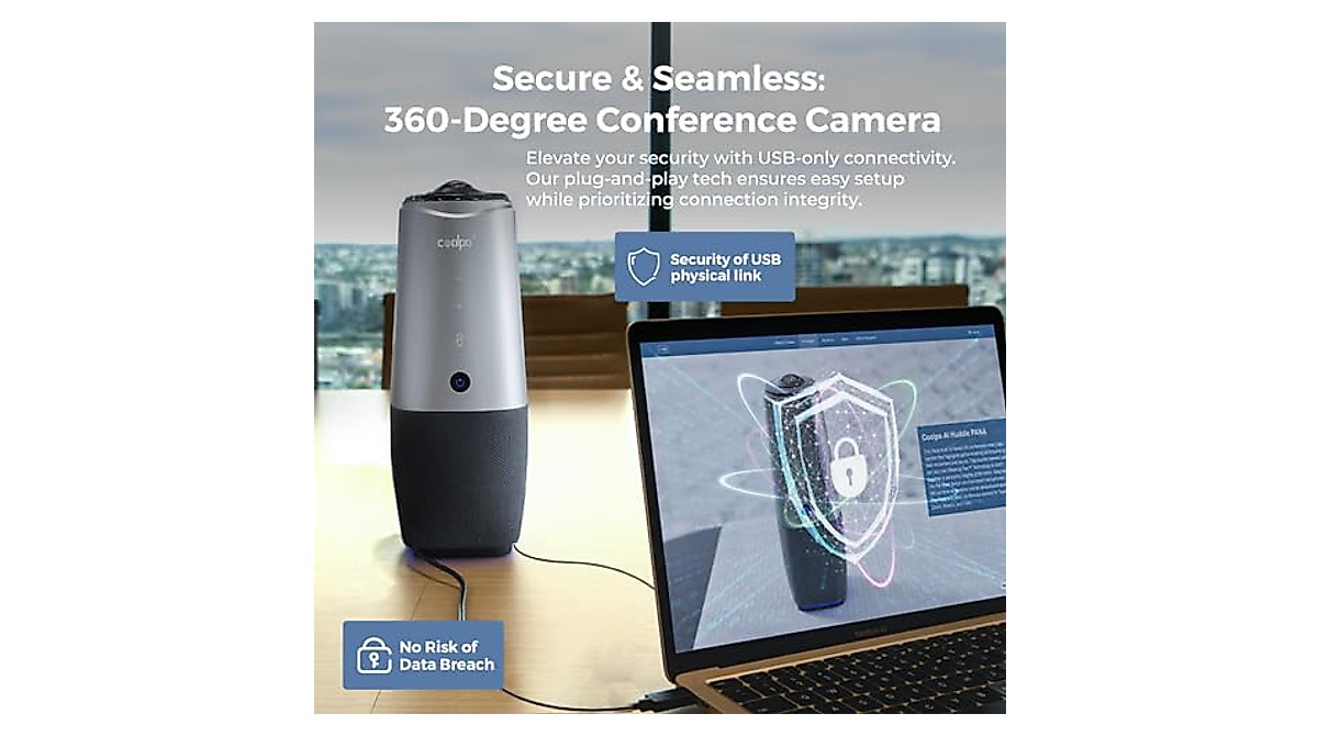 COOLPO 4K 360 Video Conference Camera with AI Voice Tracking
