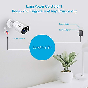 ZOSI 4 Pack 100ft (30 Meters) 2-in-1 Video Power Cable, BNC Extension Surveillance Camera Cables for Video Security Systems (Included Power Splitter and Power Cable)