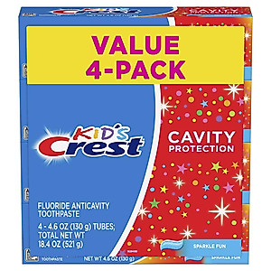 Crest Kids Cavity Protection Toothpaste, Sparkle Fun Flavor, 4.6 oz 4 Pack