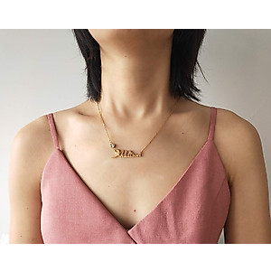 HUAN XUN Custom Any Name Hadassah Necklaces Birthstone Pendant