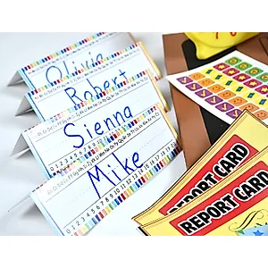 Dr. STEM Toys | Play Teacher Role-Play Set Includes Reusable White Board, Bell, Report Cards, for Home or Classroom, Over 30 Pieces Included, Gift for Kids, Complete Set
