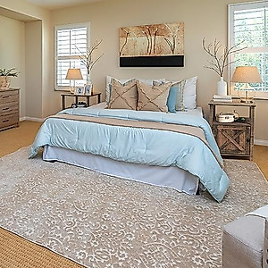 JOINHOM Farmhouse Nightstand Bedroom, End Table with Barn Door and Shelf, Wooden Side Table for Living Room, Office, Bedroom